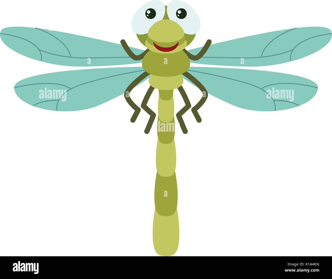Green dragonfly on white background illustration Stock Vector Image ...
