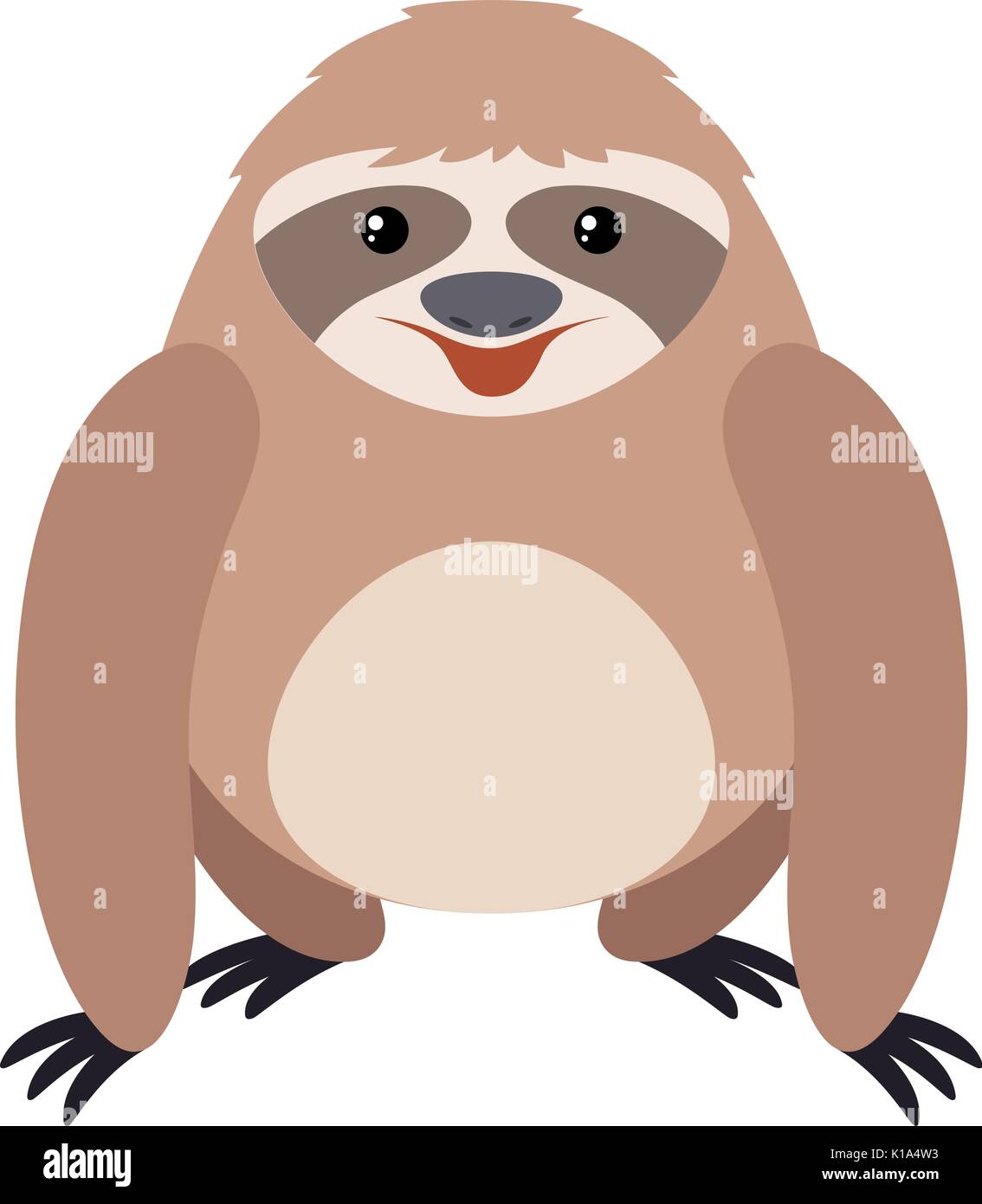 Cute sloth with happy face illustration Stock Vector Image & Art - Alamy