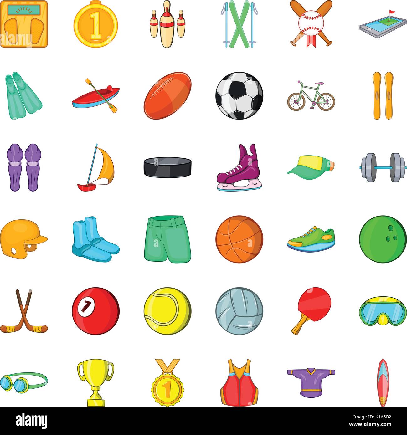 Wellness icons set, cartoon style Stock Vector Image & Art - Alamy