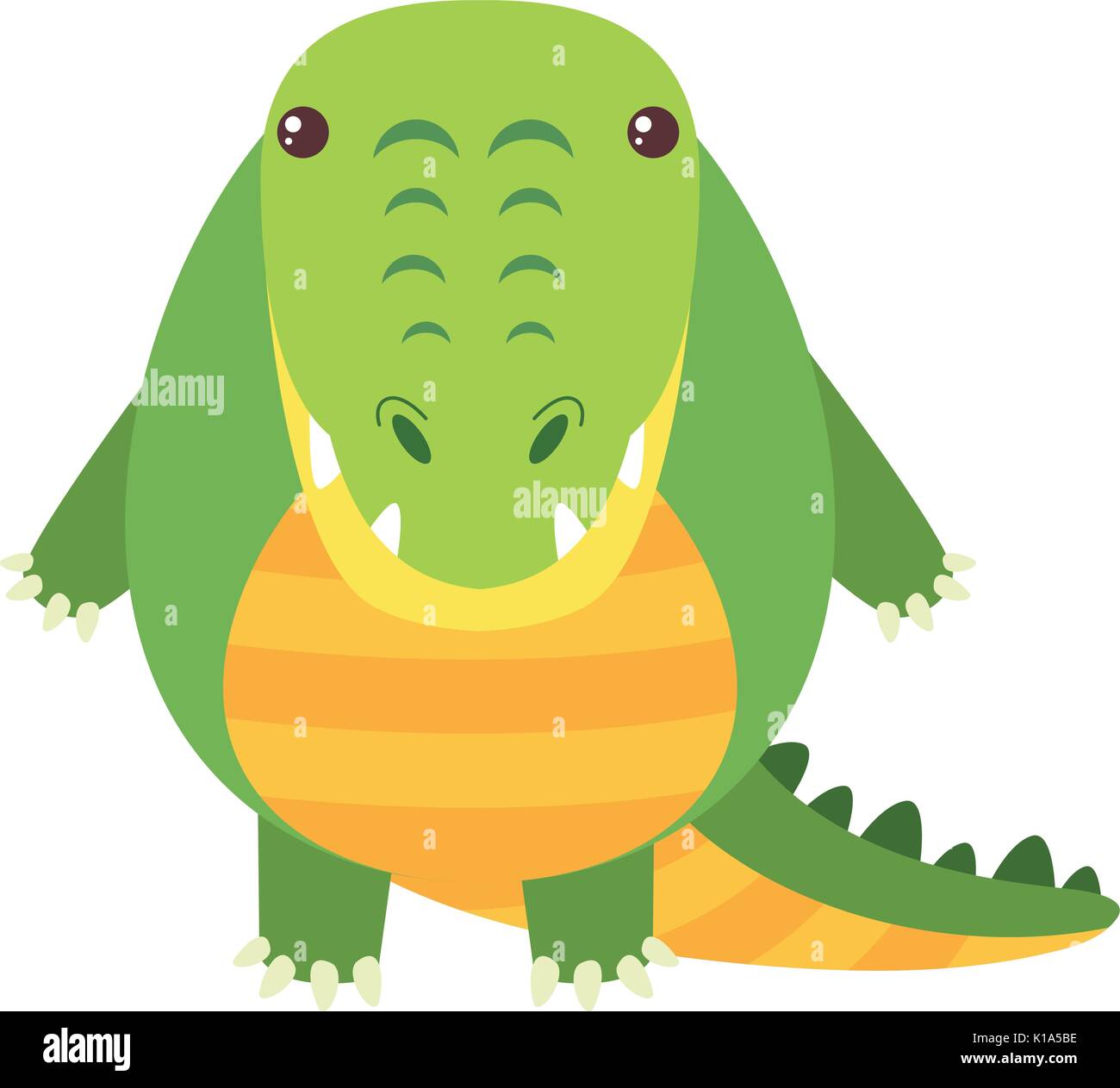 Cute crocodile on white background illustration Stock Vector Image ...