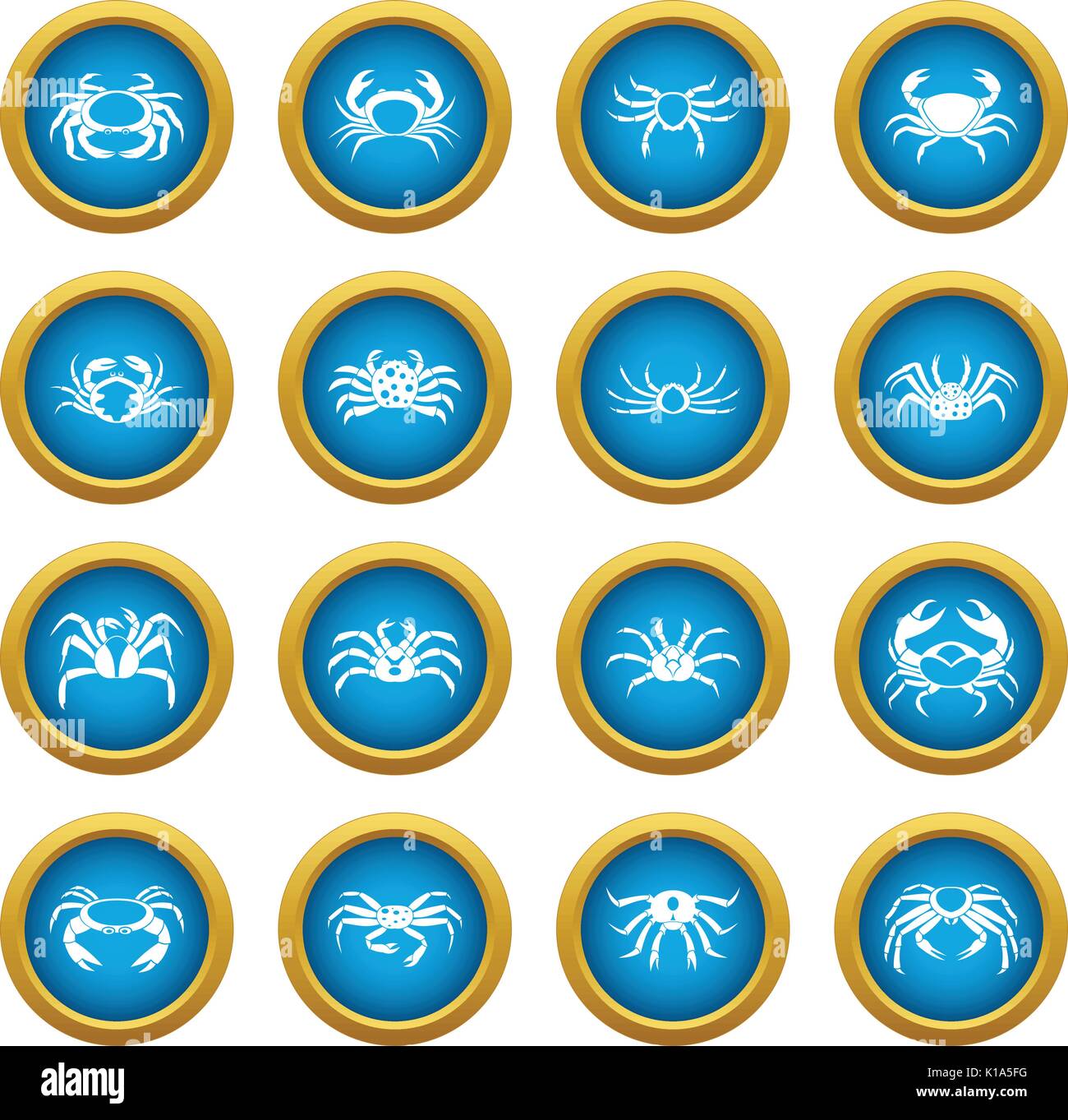 Various crab icons blue circle set Stock Vector Image & Art - Alamy