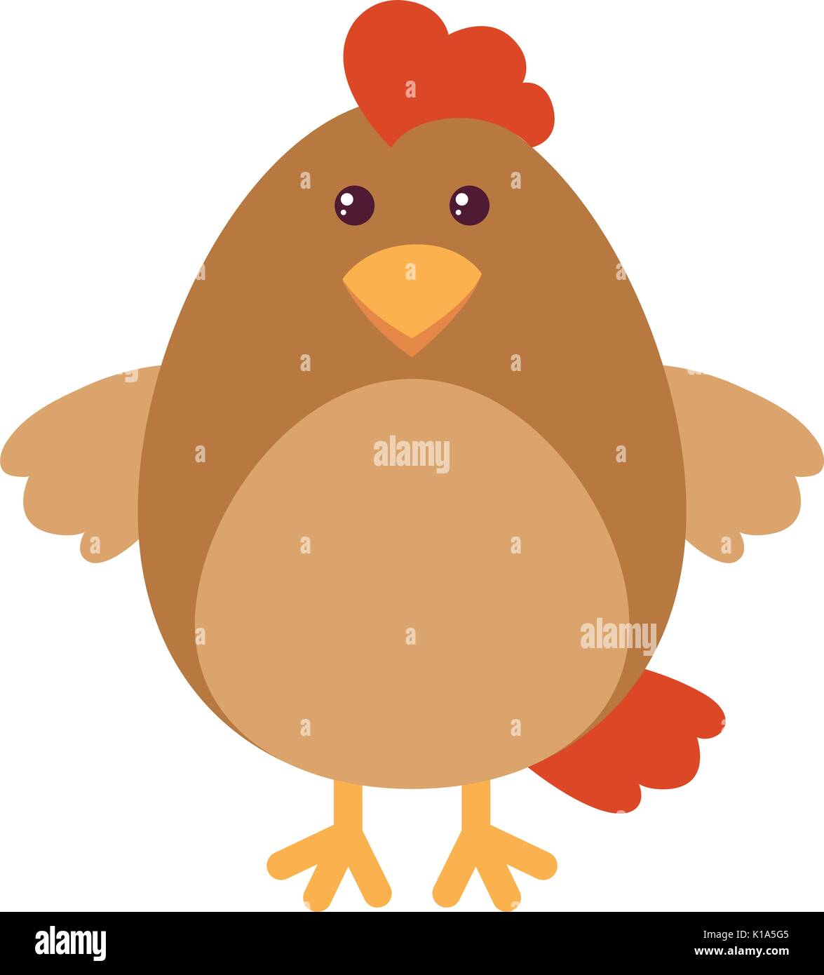 Brown chicken with happy face illustration Stock Vector Image & Art - Alamy