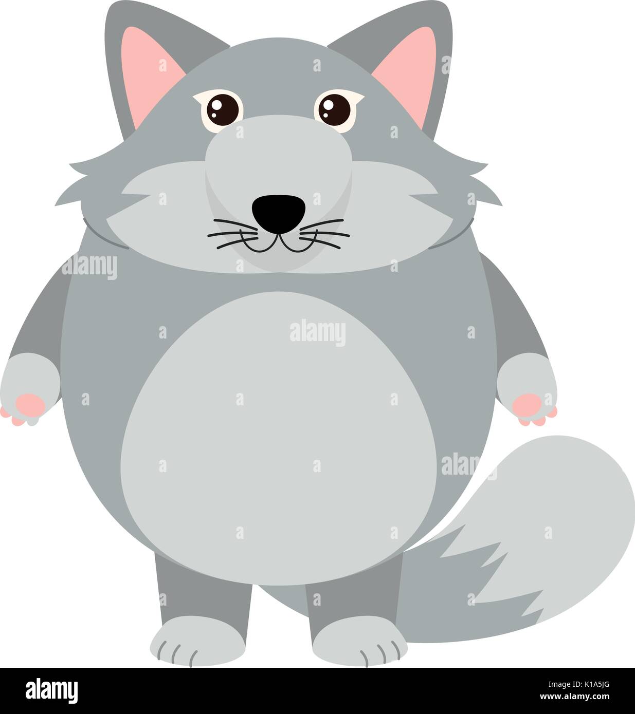 Gray fox on white background illustration Stock Vector Image & Art - Alamy