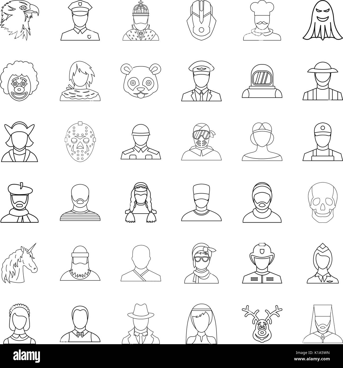 User icons set, outline style Stock Vector Image & Art - Alamy