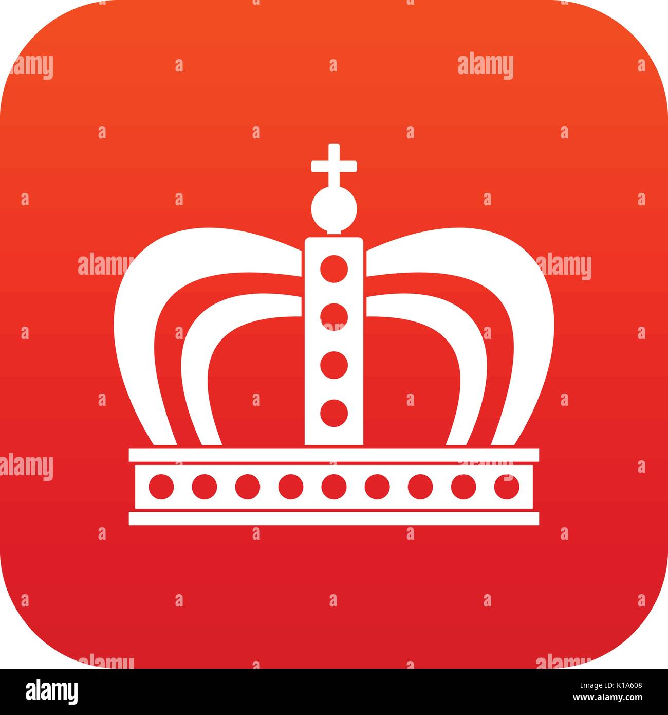 Monarchy crown icon digital red Stock Vector Image & Art - Alamy