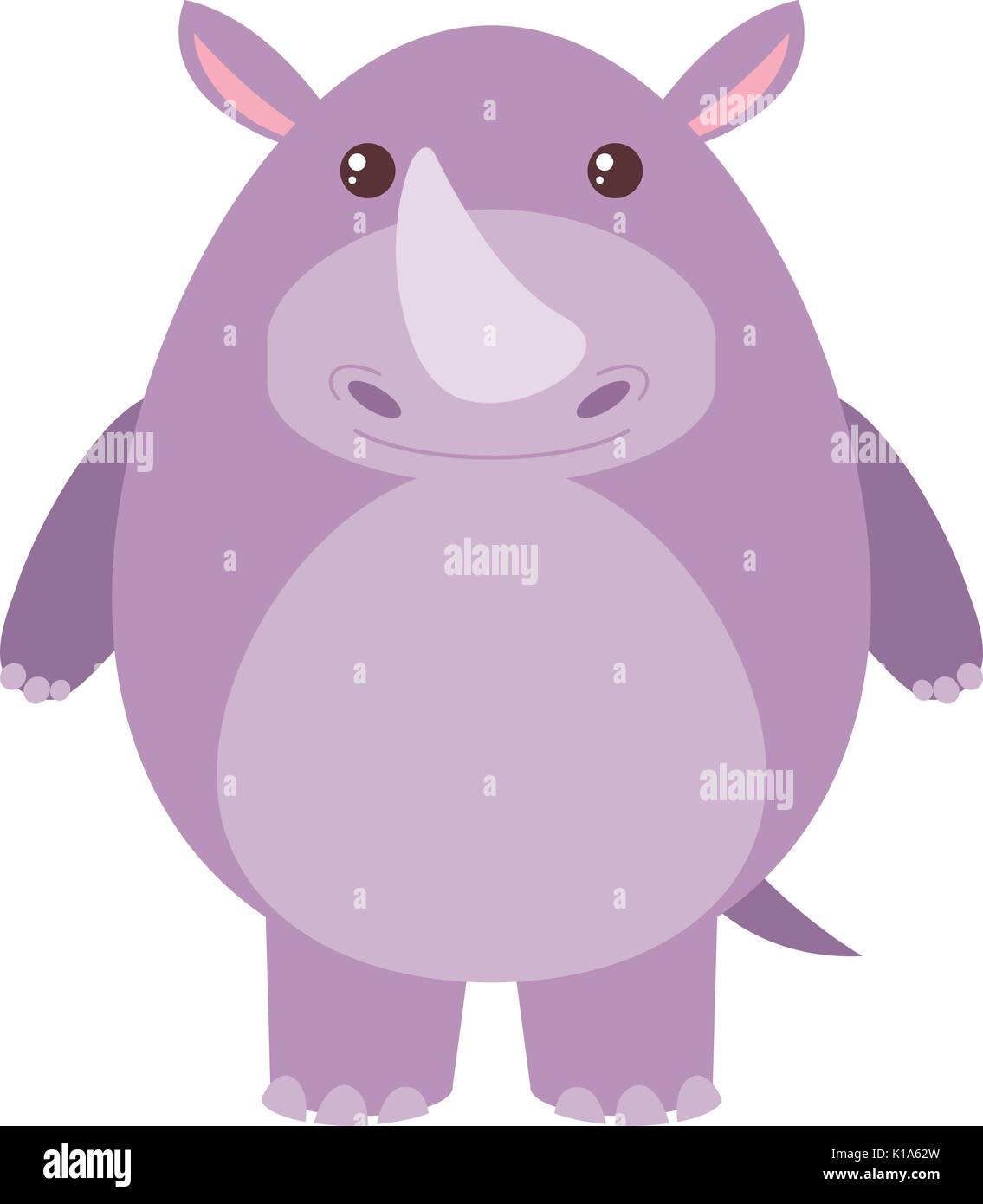 Cute rhino on white background illustration Stock Vector Image & Art ...