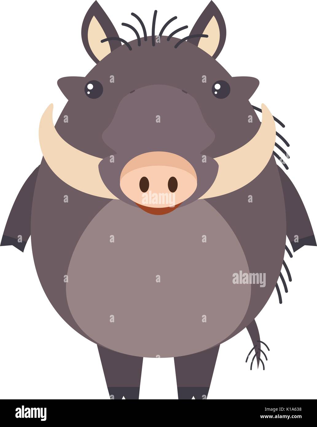 Wild pig on white background illustration Stock Vector Image & Art - Alamy