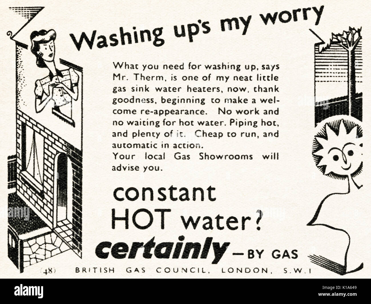 Domestic heating 1940s hi-res stock photography and images - Alamy