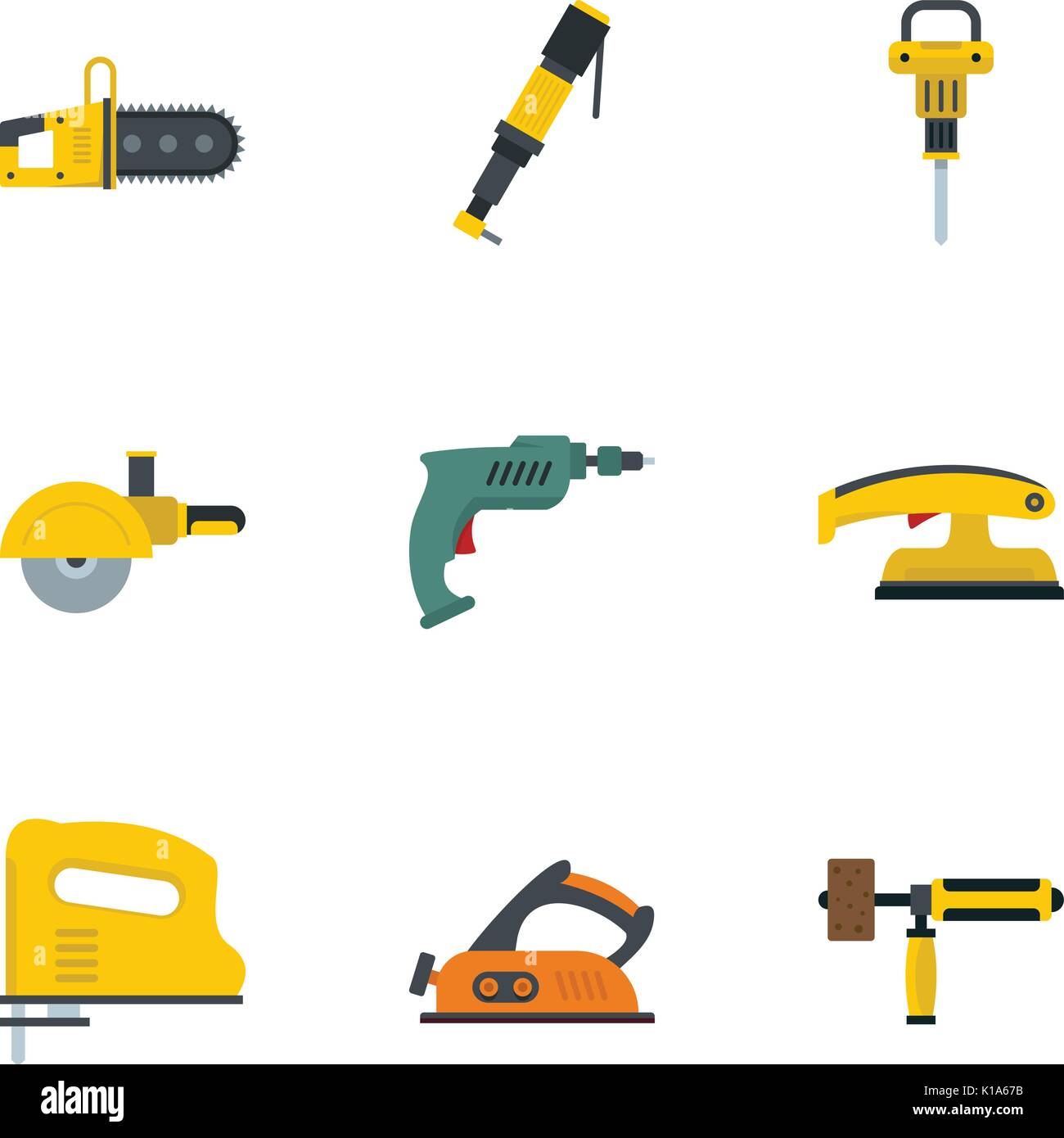 Construction electric tool icon set, flat style Stock Vector Image ... Construction electric tool icon set, flat style Stock Vector Image ...