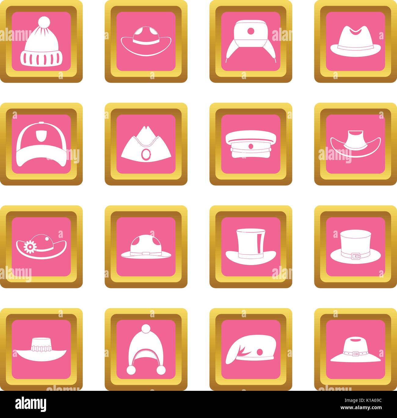 Headdress hat icons pink Stock Vector Image & Art - Alamy