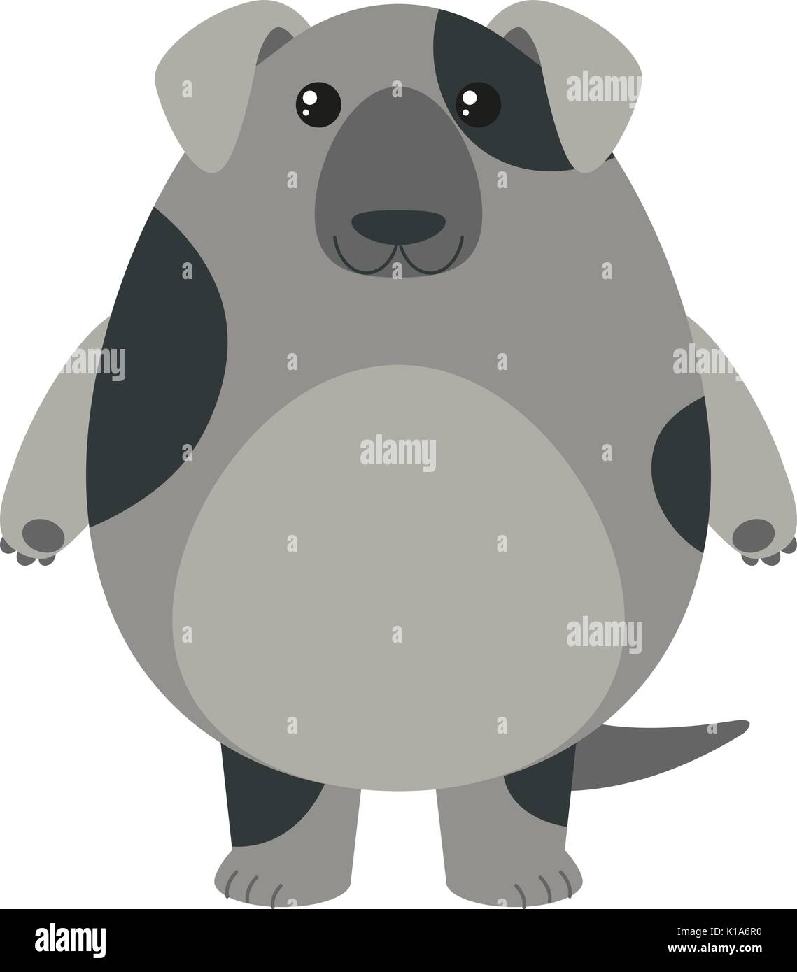 Gray dog on white background illustration Stock Vector Image & Art - Alamy
