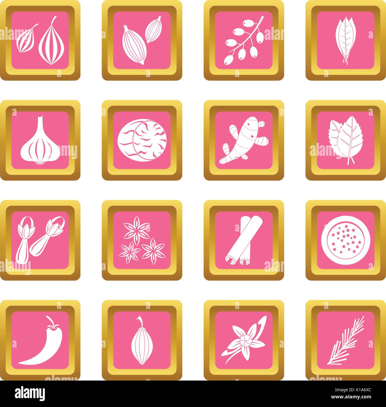 Spice icons pink Stock Vector Image & Art - Alamy