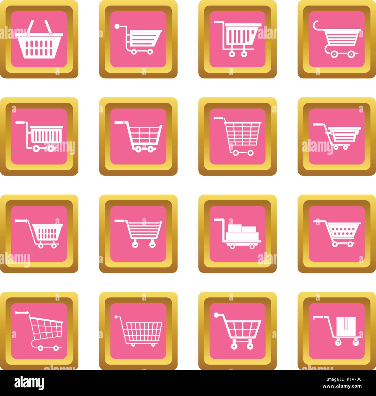 Shopping cart icons pink Stock Vector Image & Art - Alamy