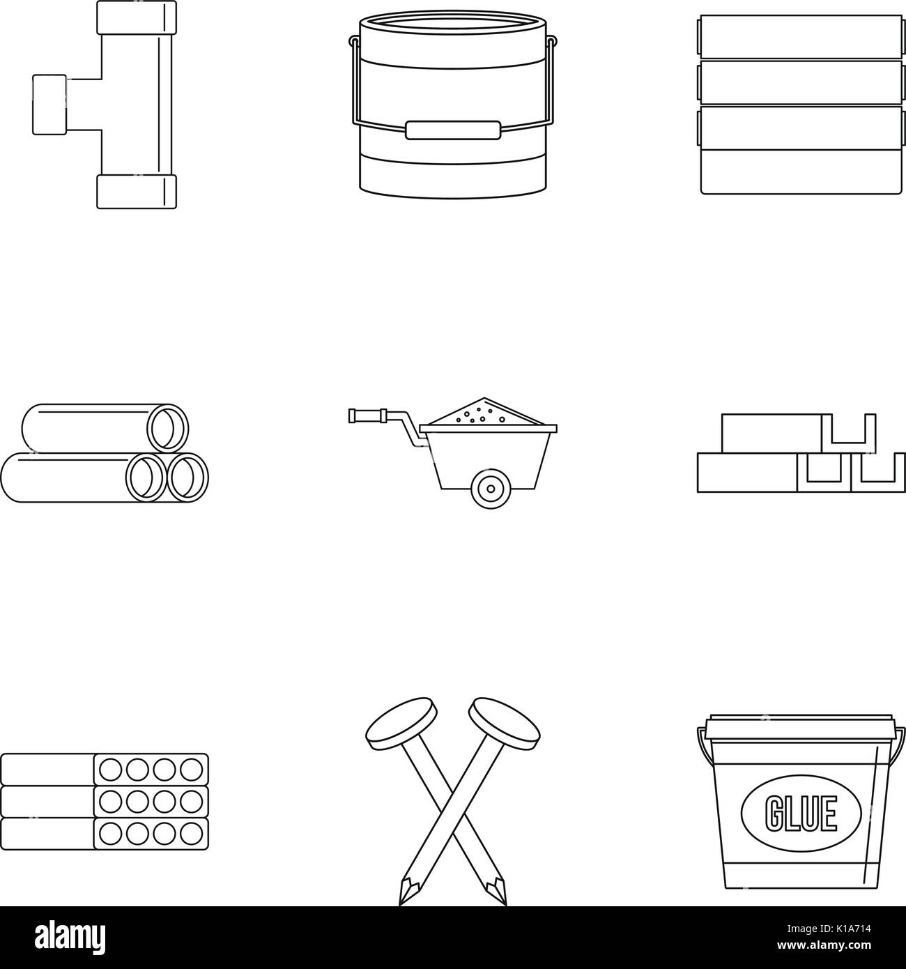 Building material icon set, outline style Stock Vector Image & Art - Alamy Building material icon set, outline style Stock Vector Image & Art - Alamy