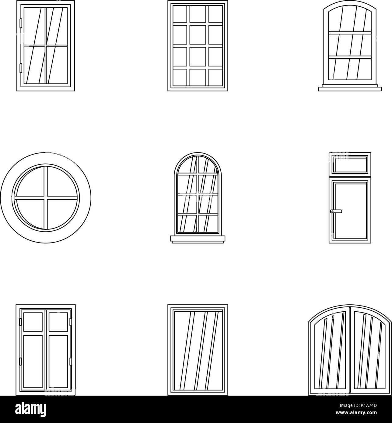Modern window icon set, outline style Stock Vector Image & Art - Alamy
