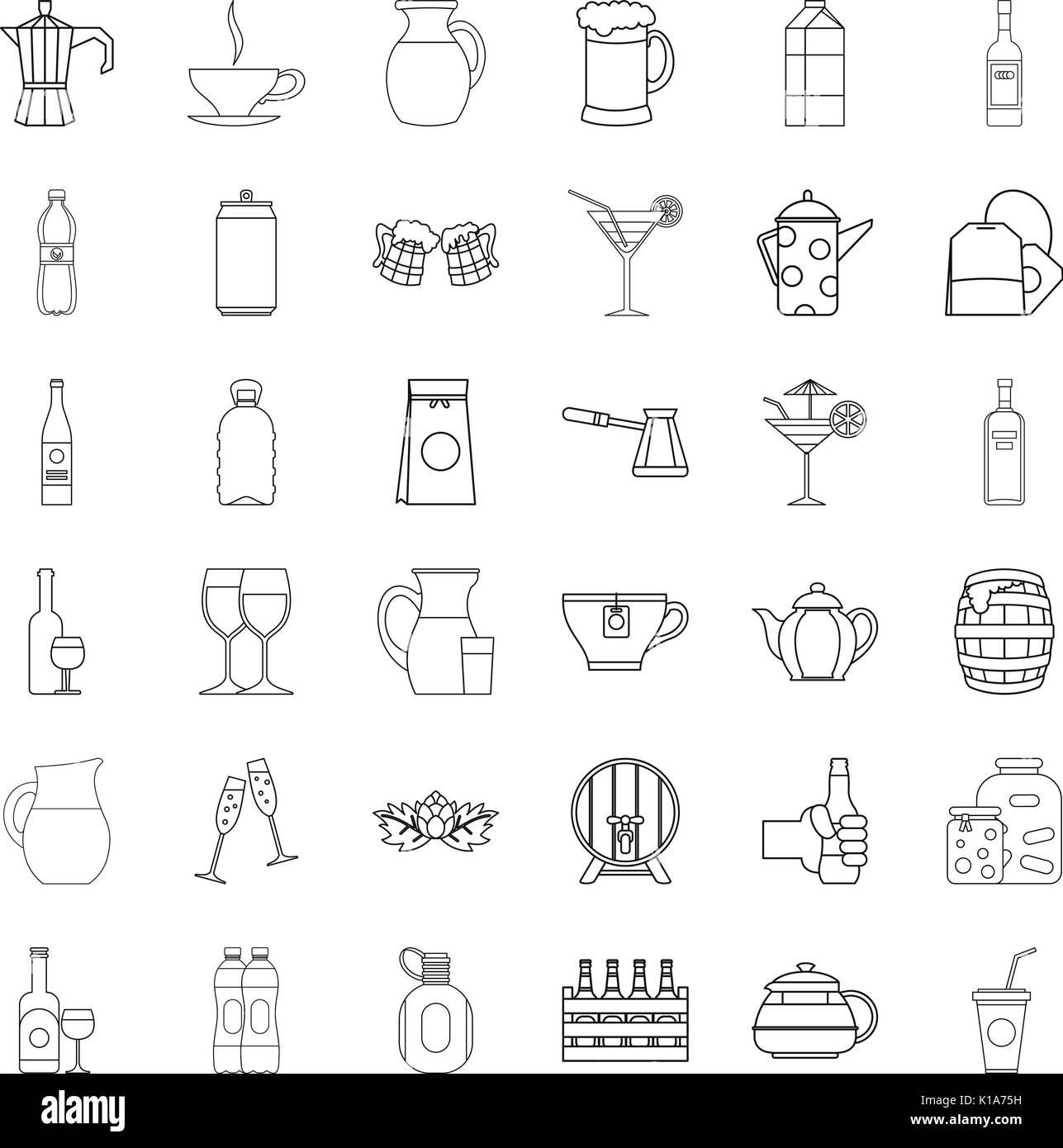 Barrel icons set, outline style Stock Vector Image & Art - Alamy