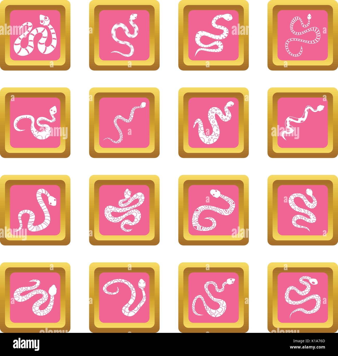 Snake icons pink Stock Vector Image & Art - Alamy