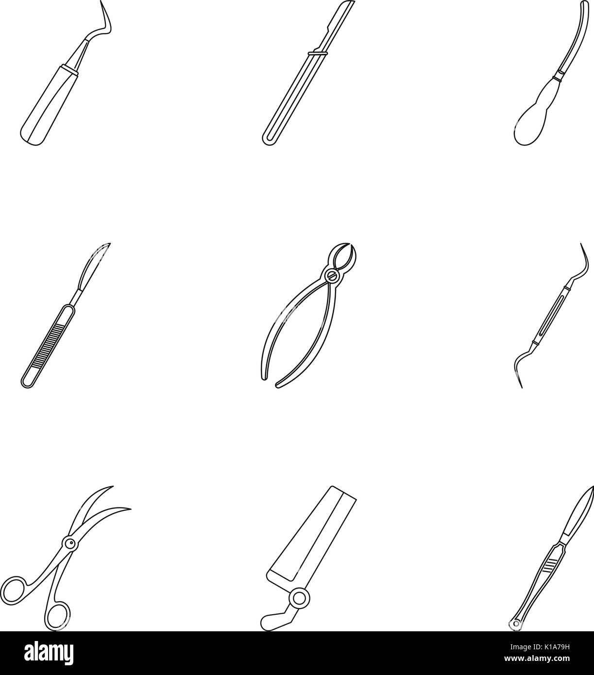 Surgery accessory icon set, outline style Stock Vector Image & Art - Alamy