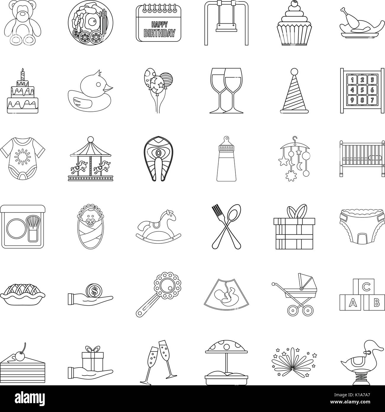 Gift icons set, outline style Stock Vector Image & Art - Alamy