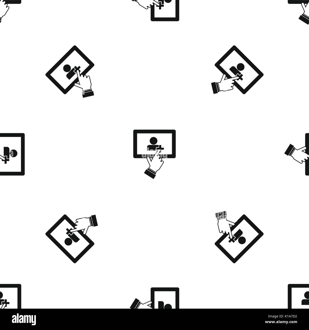 Touch screen tablet click pattern seamless black Stock Vector Image ...