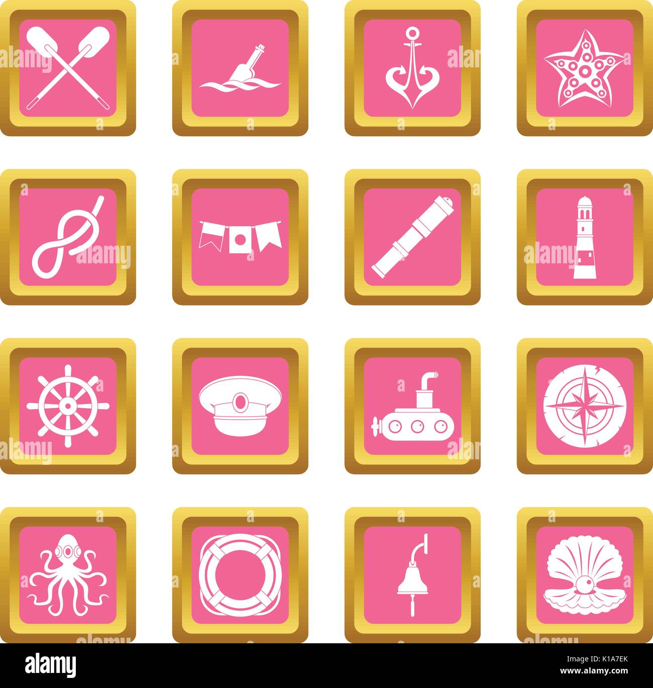 Sea pink and lighthouse Stock Vector Images - Alamy