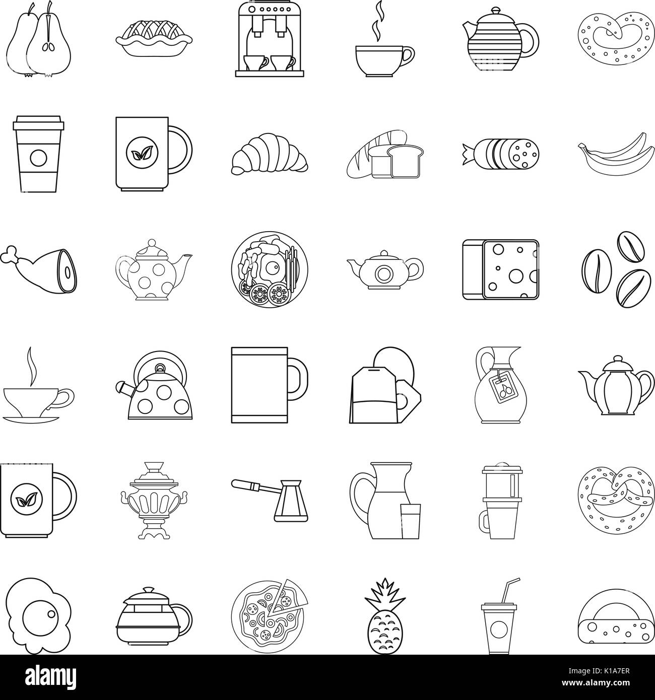 Good morning icons set, outline style Stock Vector Image & Art - Alamy