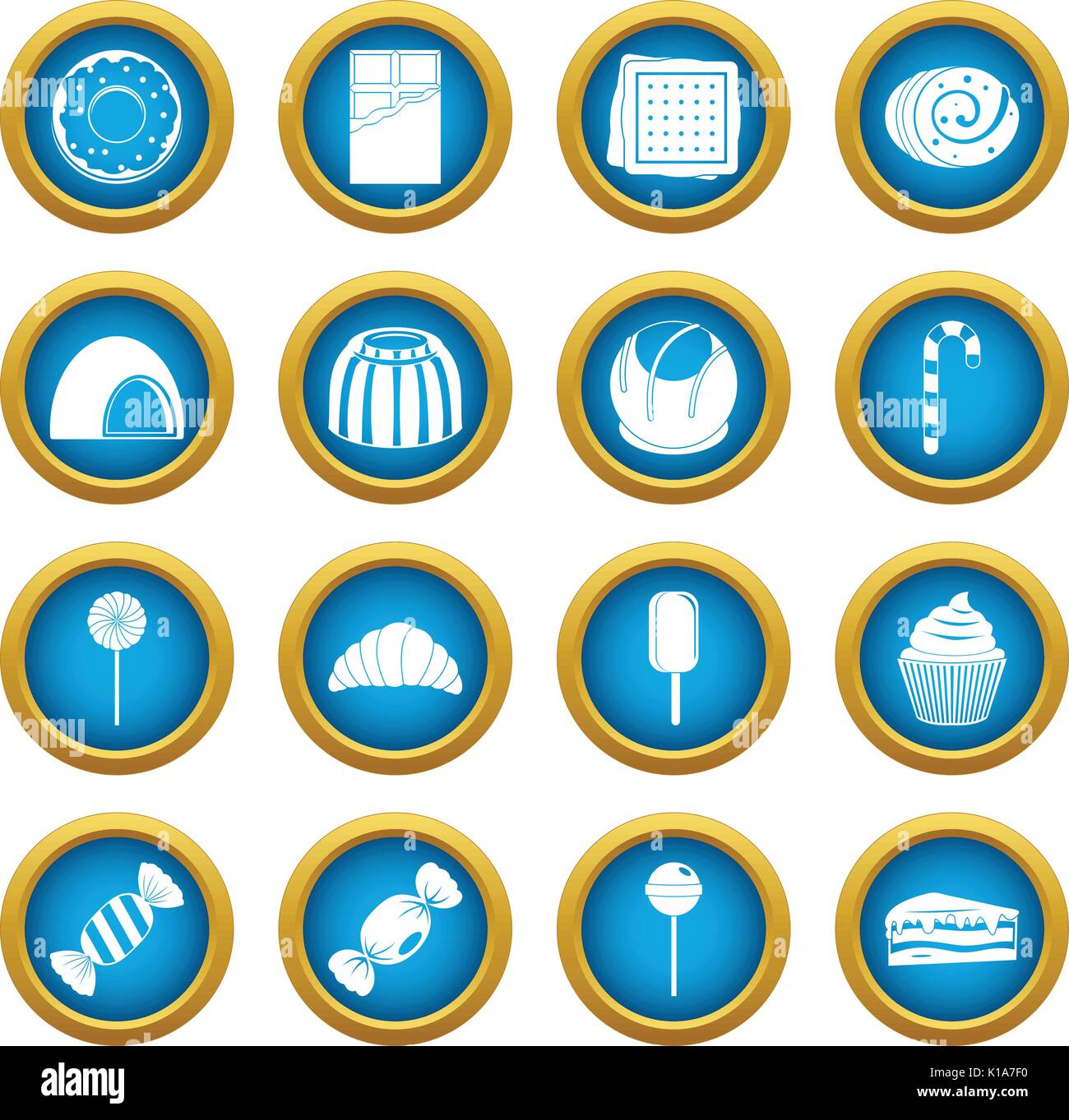 Blue tasty jelly candies Stock Vector Images - Alamy