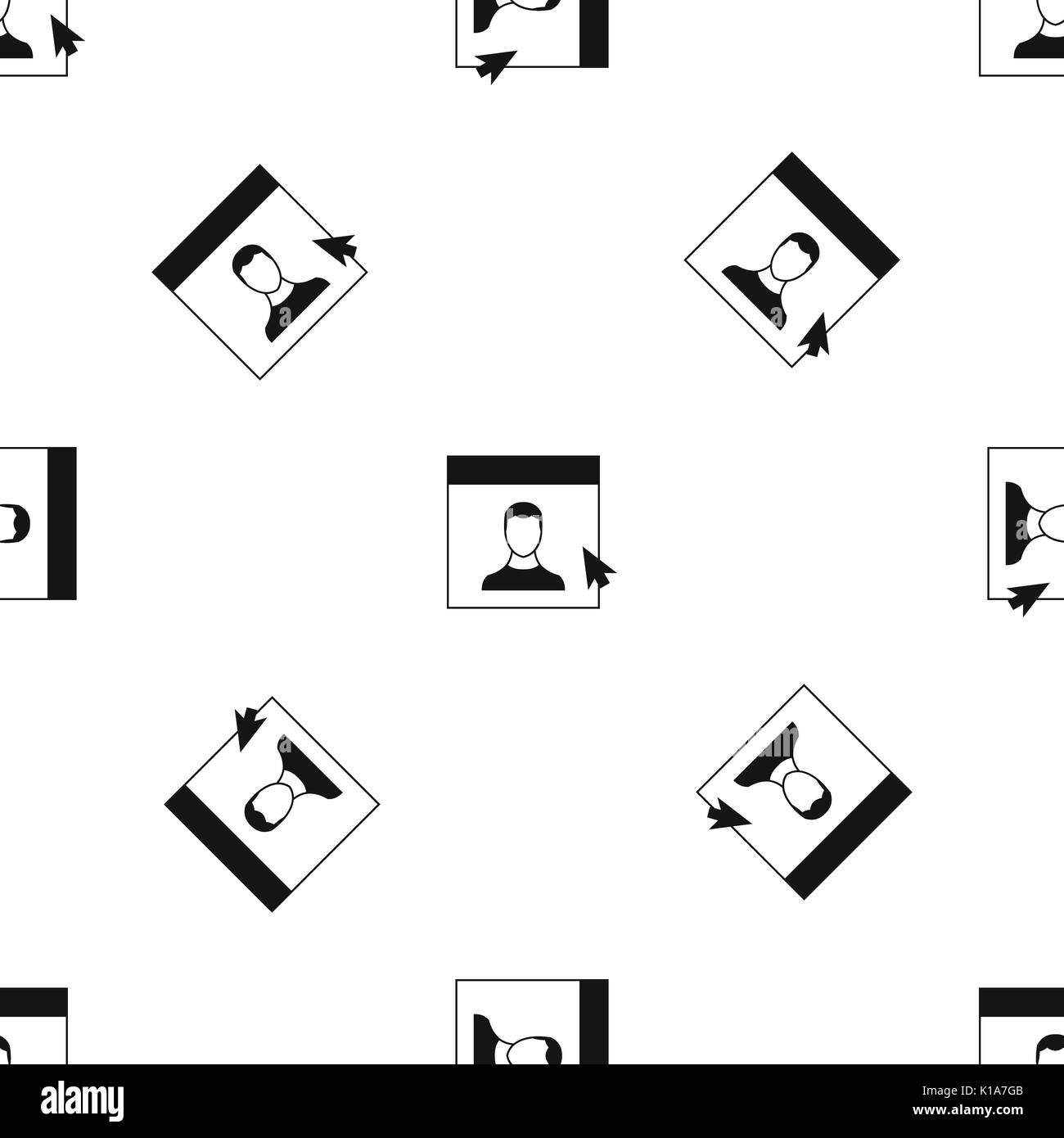 Cursor point man on monitor pattern seamless black Stock Vector Image ...