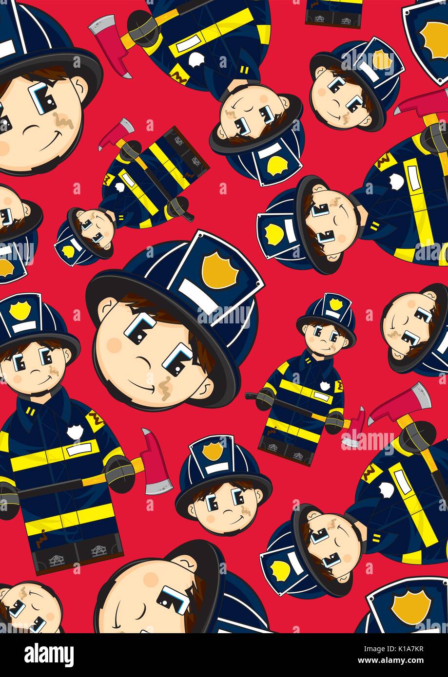 Fireman pattern Stock Vector Images - Alamy