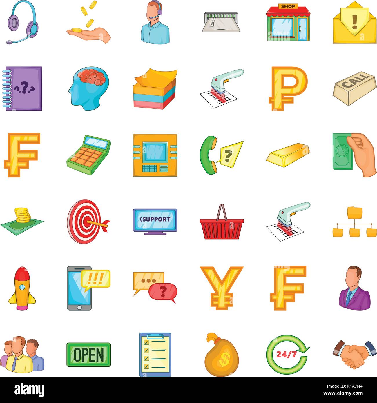 Support icons set, cartoon style Stock Vector Image & Art - Alamy