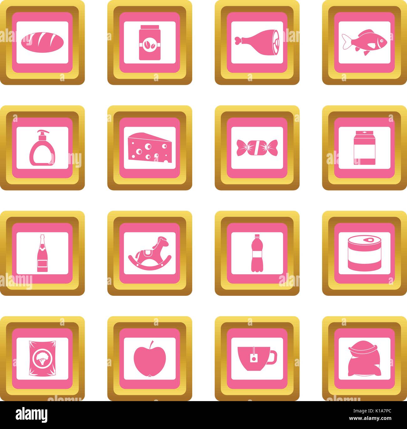 Shop navigation foods icons pink Stock Vector Image & Art - Alamy