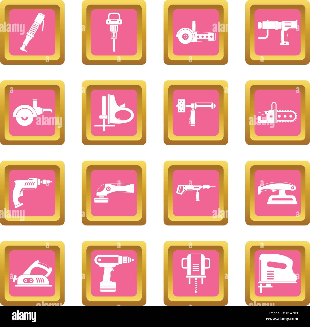 Electric tools icons pink Stock Vector Image & Art - Alamy