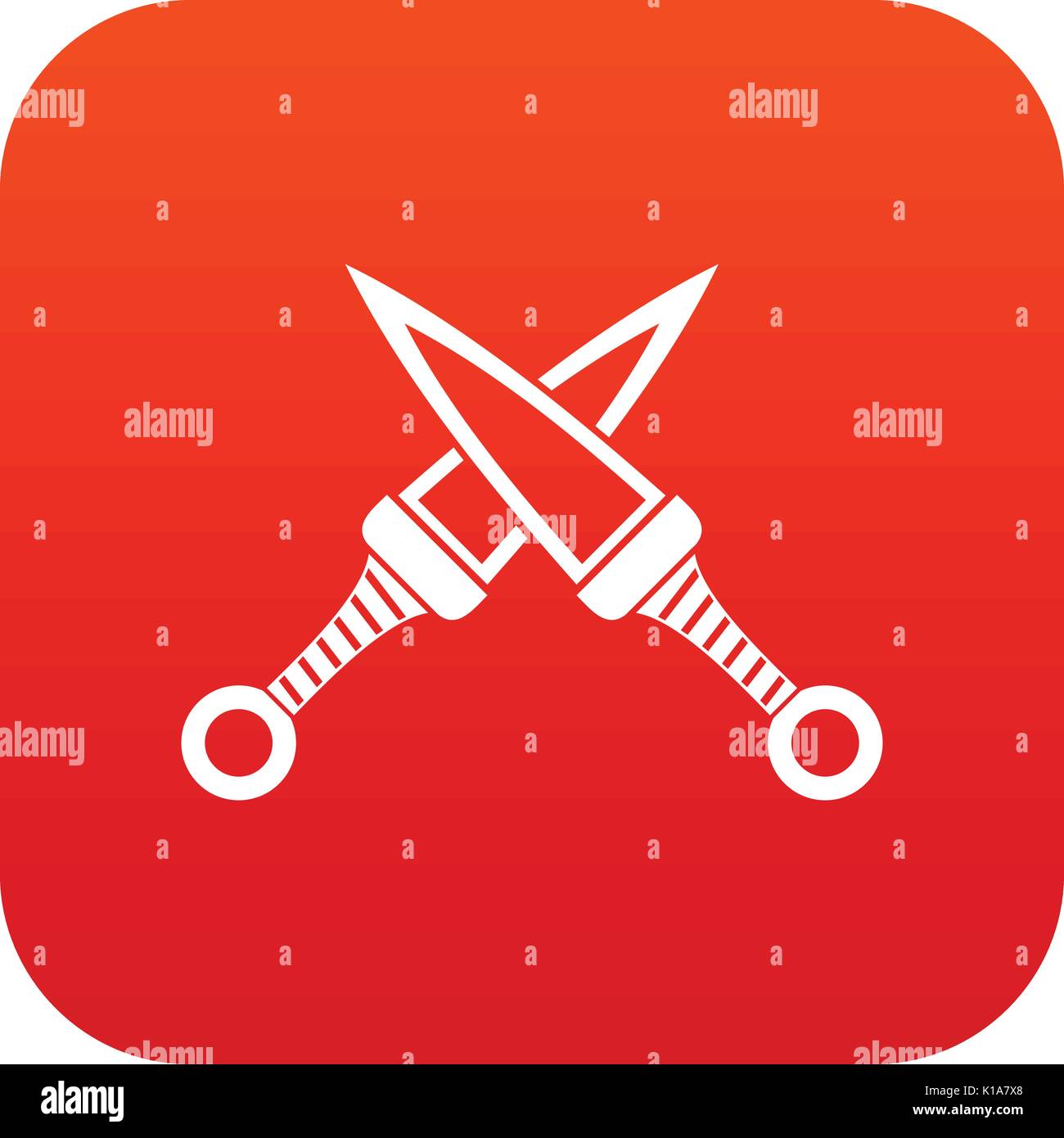 Crossed japanese daggers icon digital red Stock Vector Image & Art - Alamy