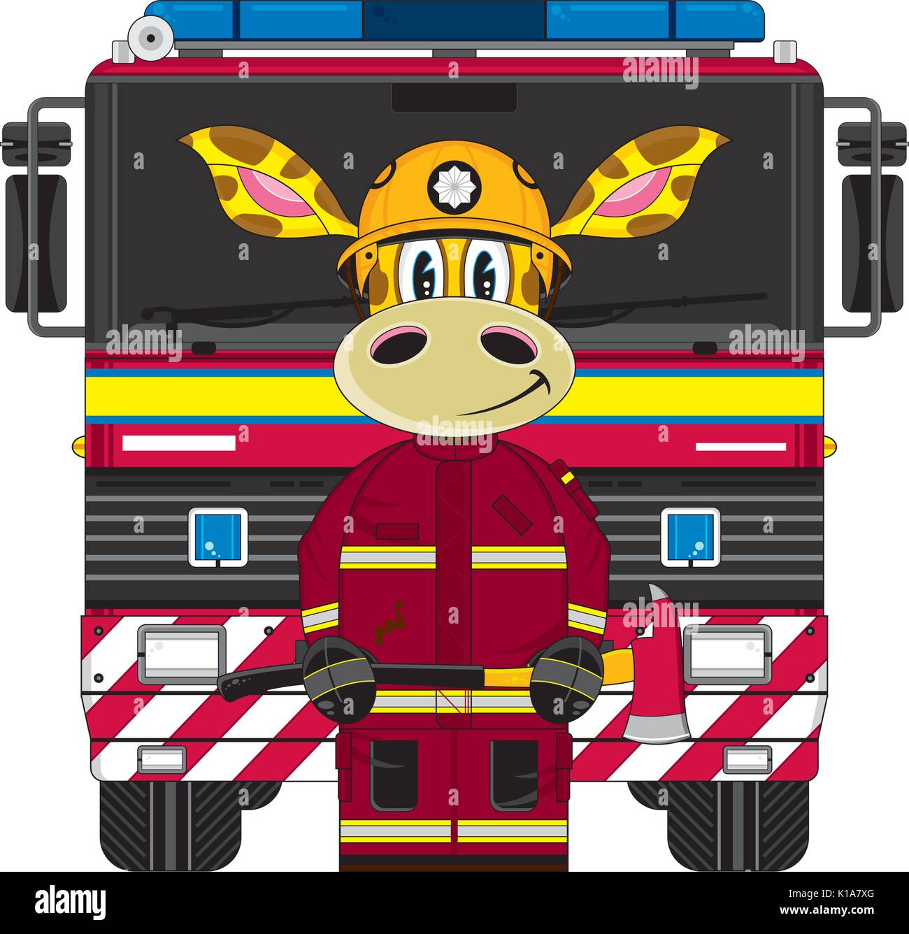 Giraffe fireman Stock Vector Images - Alamy
