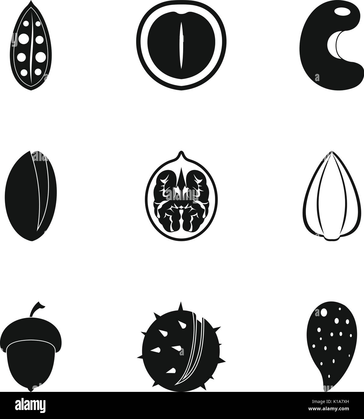 Nuts nutrition icon set, simple style Stock Vector Image & Art - Alamy