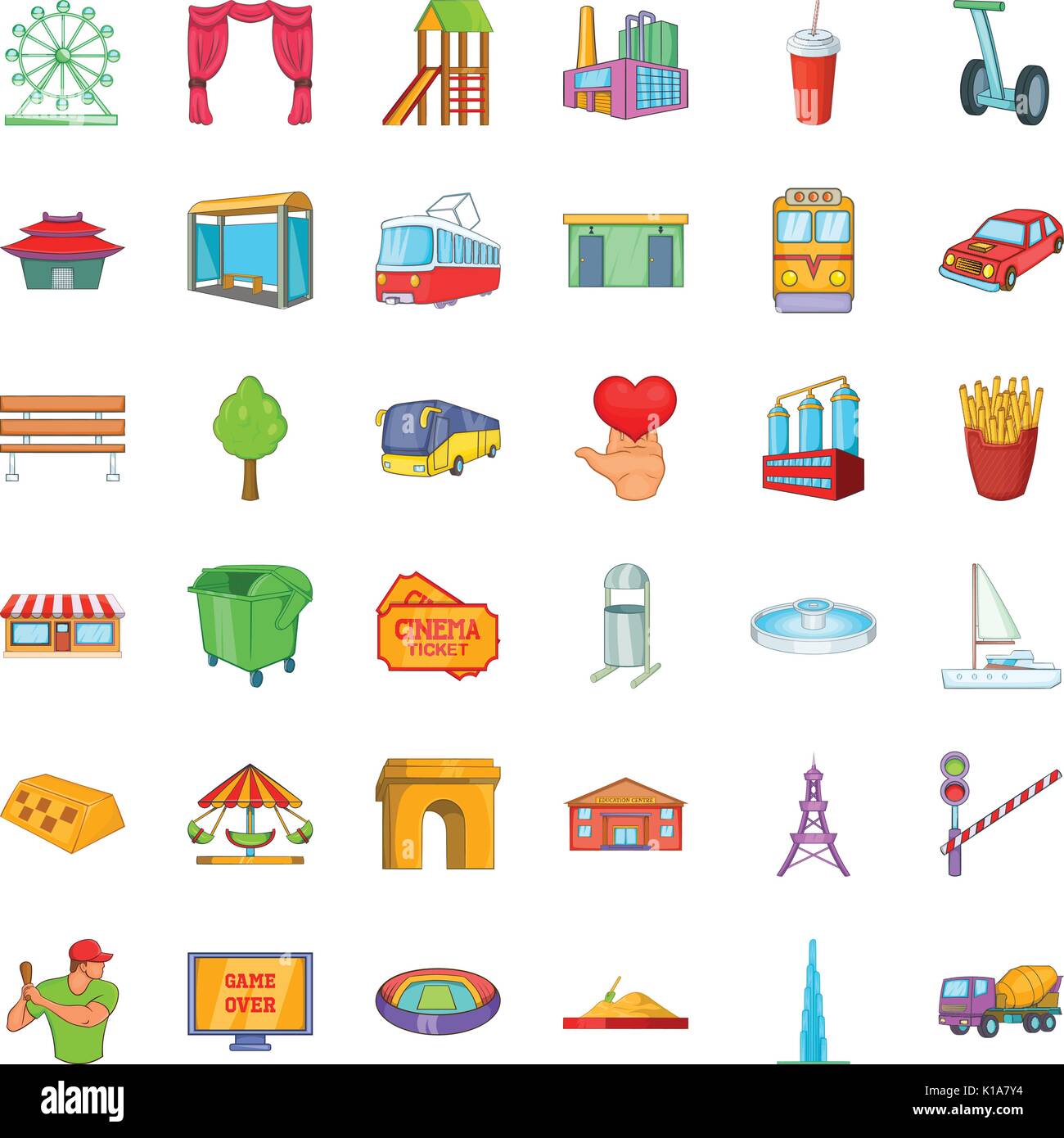 Gate icons set, cartoon style Stock Vector Image & Art - Alamy