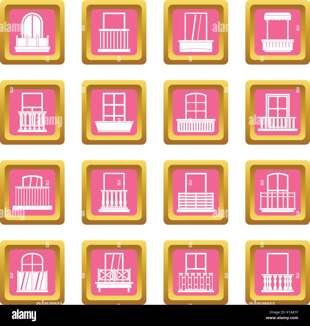 Pink white facade Stock Vector Images - Alamy