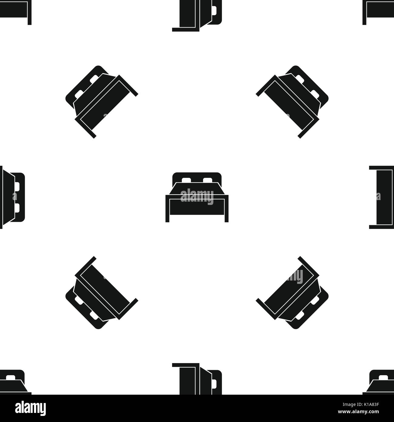 Double bed pattern seamless black Stock Vector Image & Art - Alamy