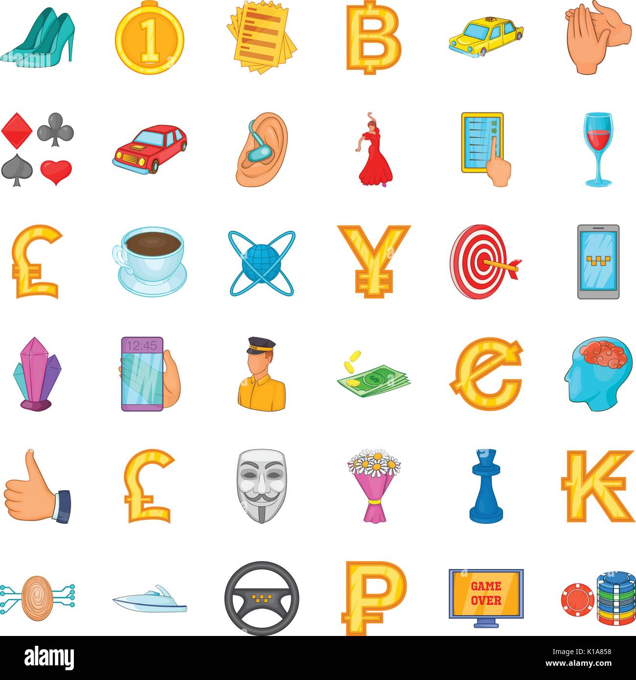 Luck icons set, cartoon style Stock Vector Image & Art - Alamy