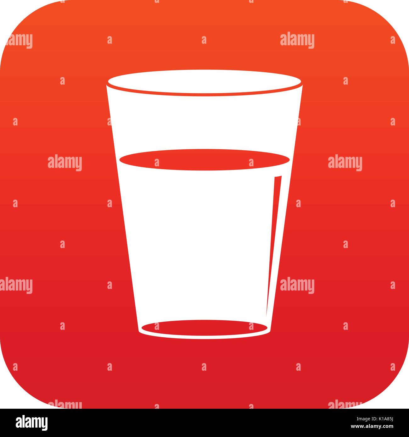 Glass water icon digital red Stock Vector Image & Art - Alamy