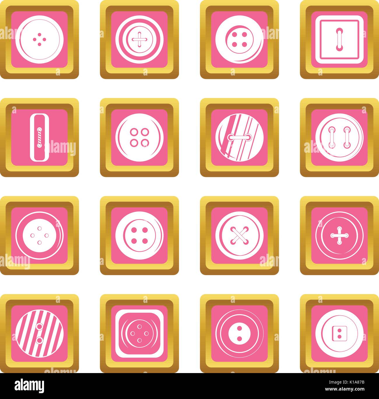 Clothes button icons pink Stock Vector Image & Art - Alamy