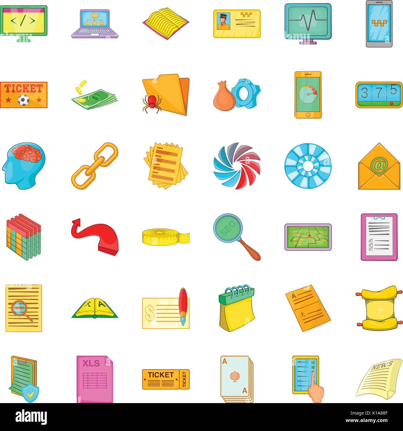 Phone icons set, cartoon style Stock Vector Image & Art - Alamy