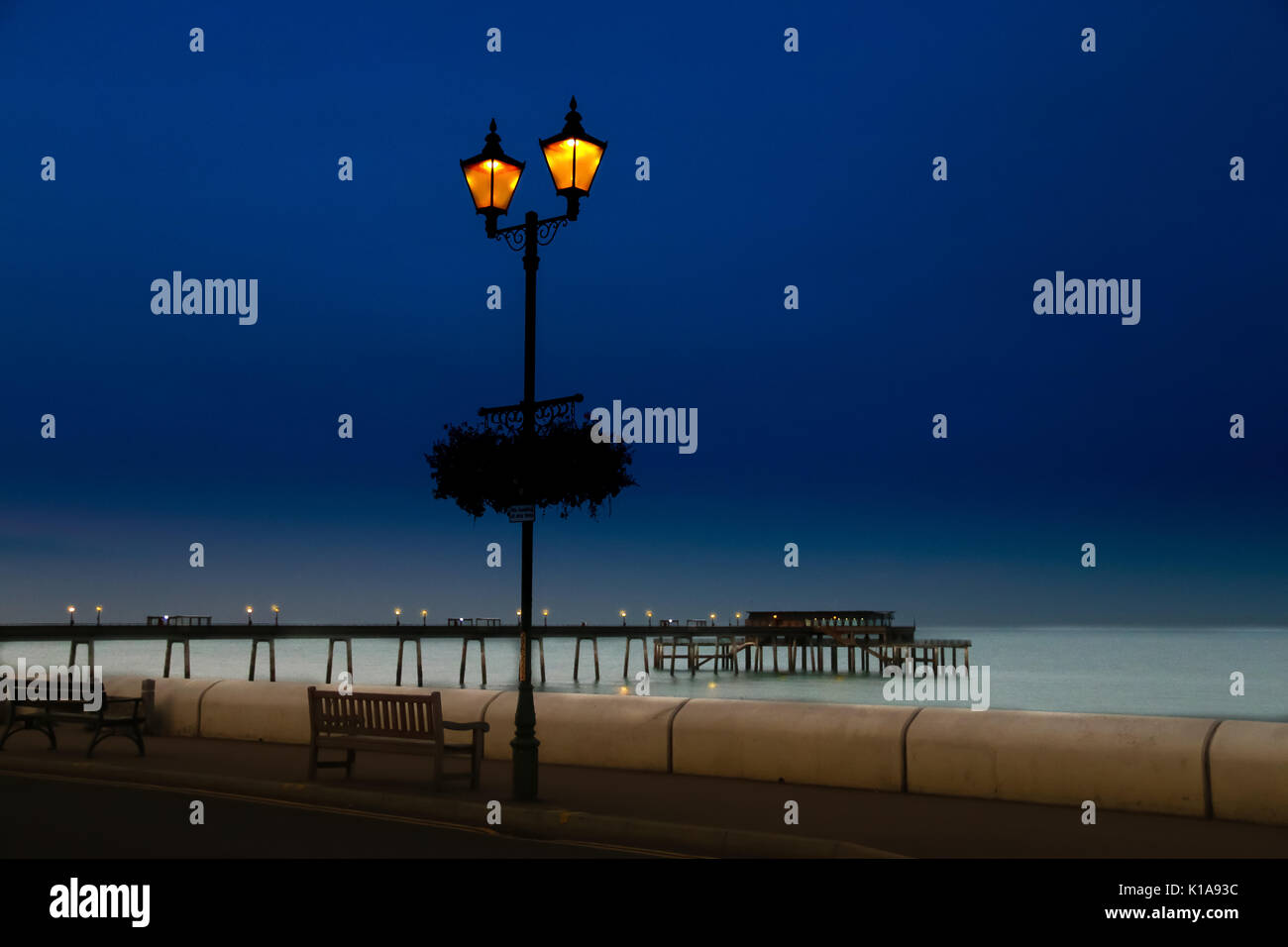 Deal Pier at night Stock Photo - Alamy