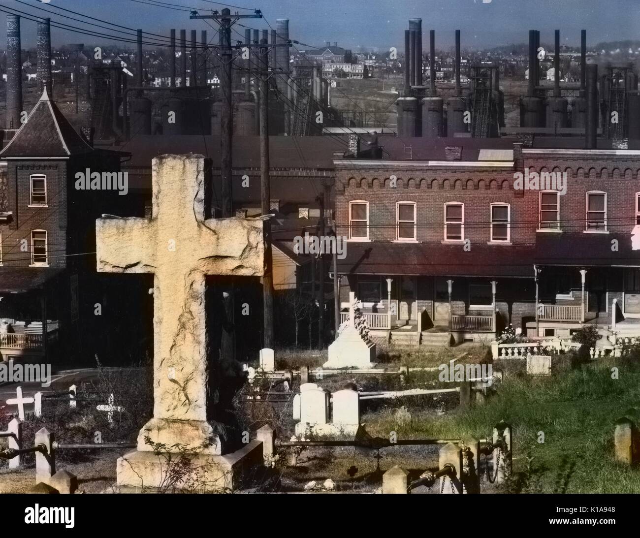 Bethlehem graveyard and steel mill Pennsylvania, 1935. From the New ...