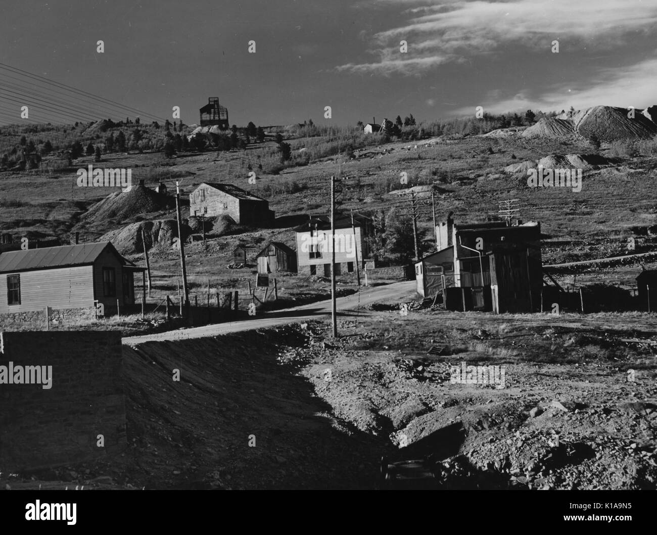 A landscape shot of Russell Gulch, a ghost town which had formerly been ...