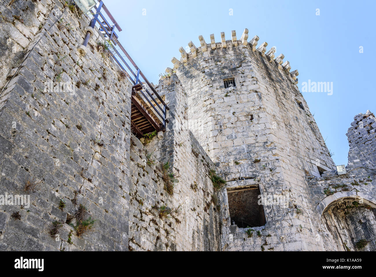 The walls of the old stone fortress Stock Photo - Alamy