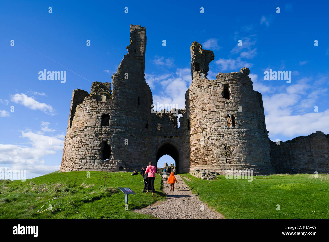 England, Northumberland - Craster on the north sea coast. Dunstanburgh ...
