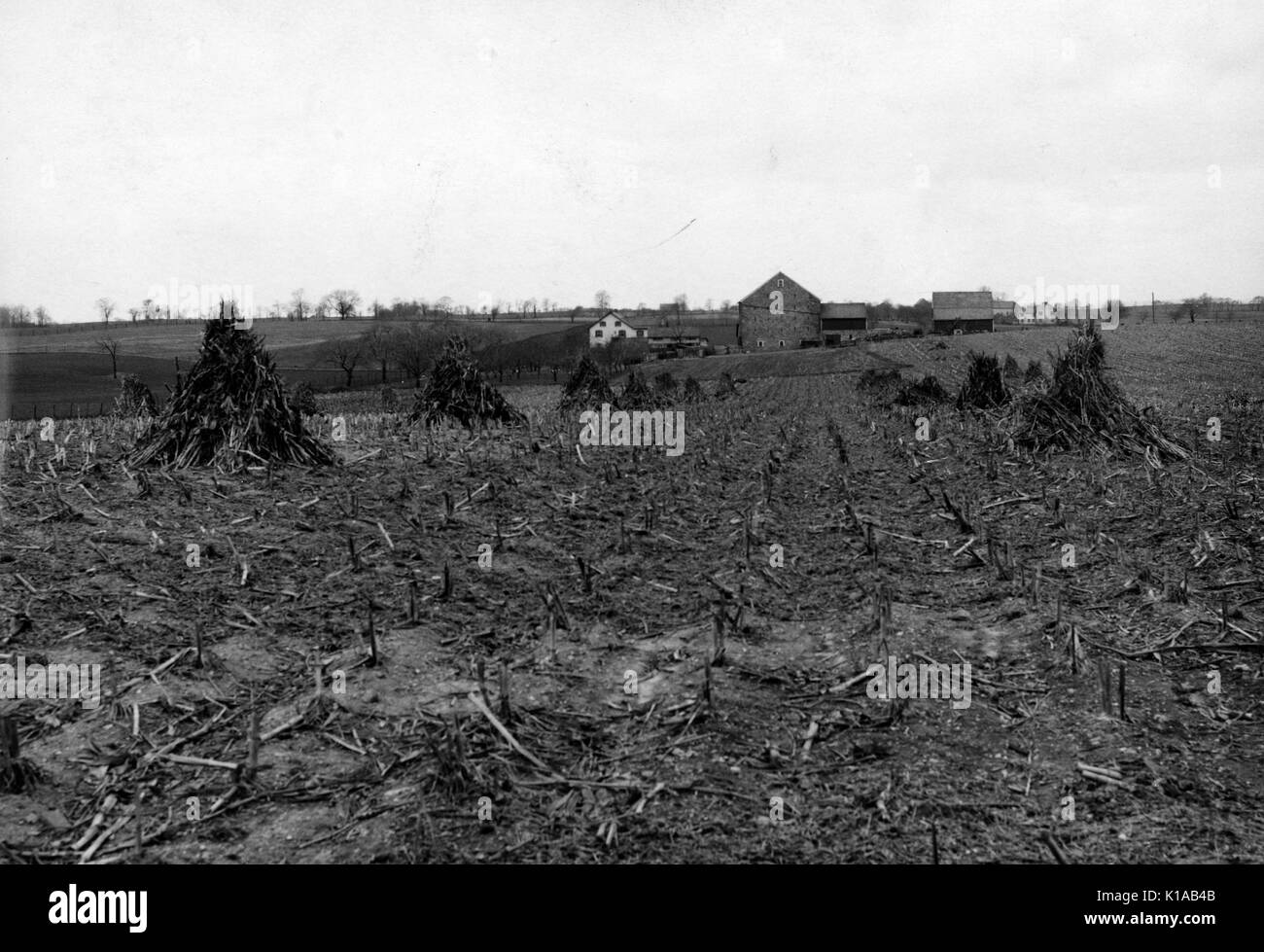 Landscape of a barren farm optioned by the Resettlement Administration ...