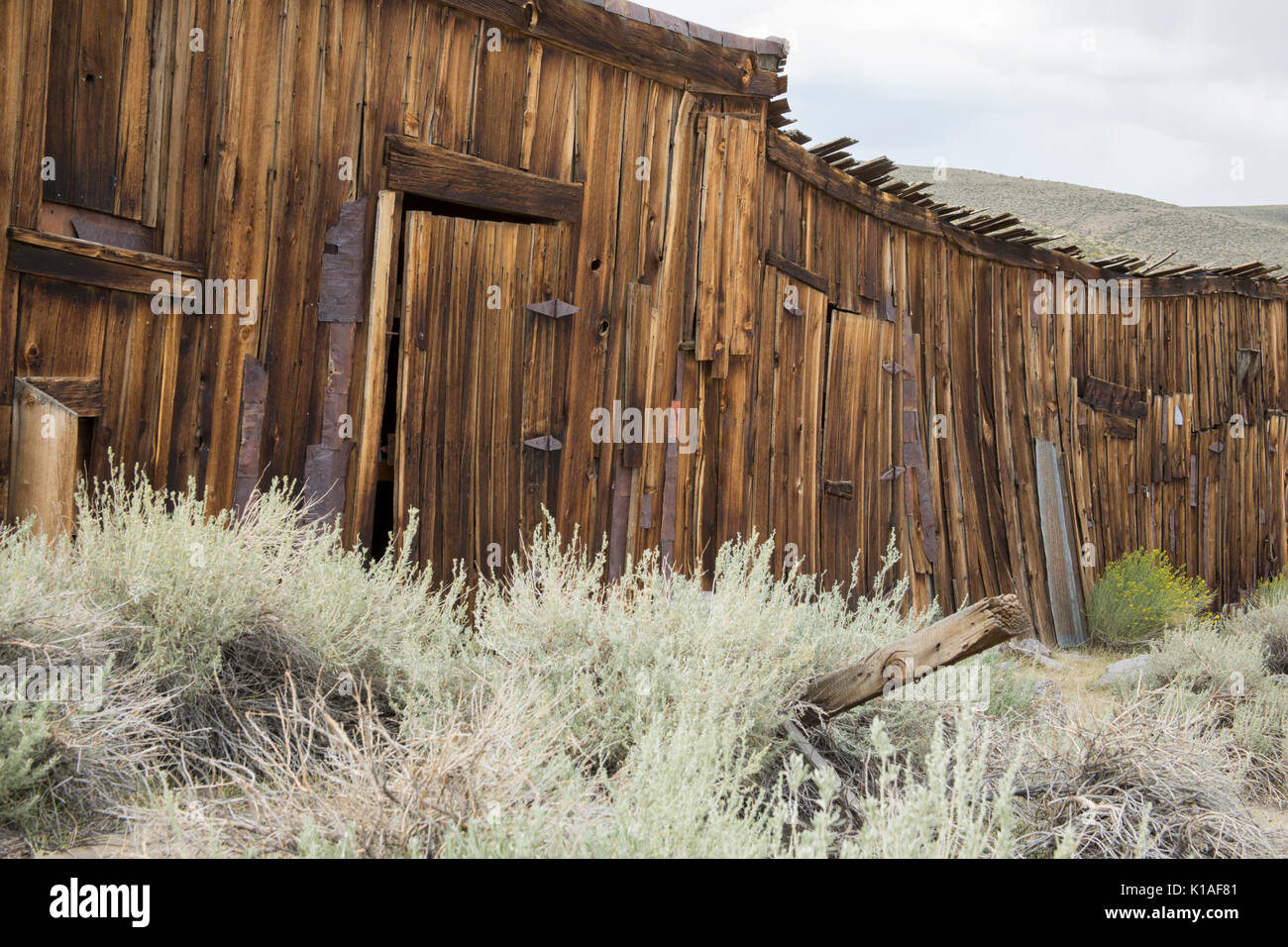 Exterior of rustic wooden shacks in Bodie State Historic Park Stock ...