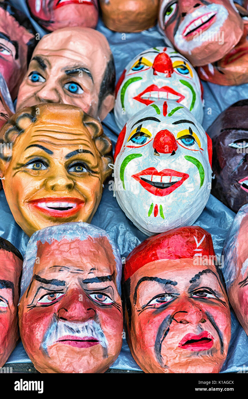 Masks for sale in preparation for celebration in Cuenca, Ecuador Jan 6 ...